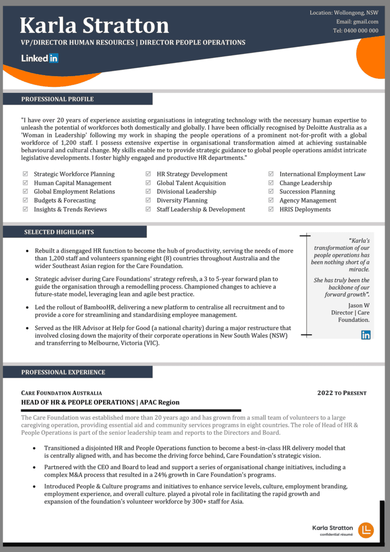 Australian Resume Examples - Industry Specific Examples